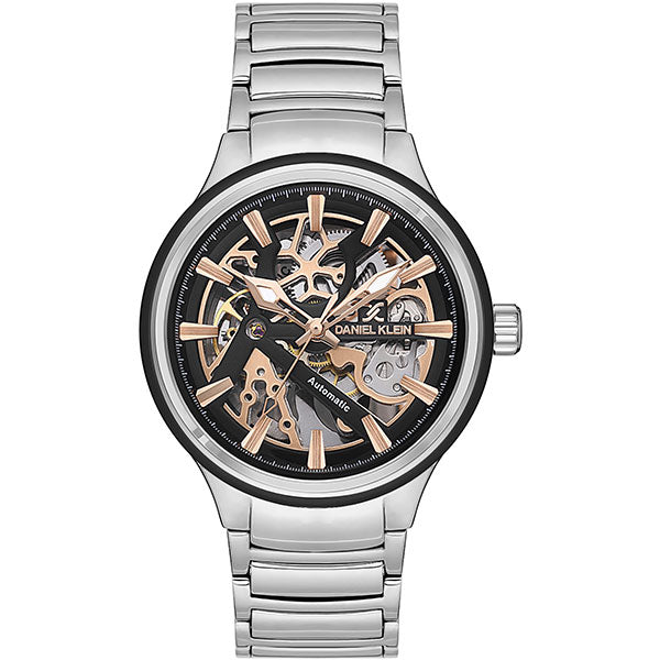 Daniel Klein Automatic RC - Skeleton - DK13657 Silver / Rose Gold | Black | DK13657-2 – Watch Gang