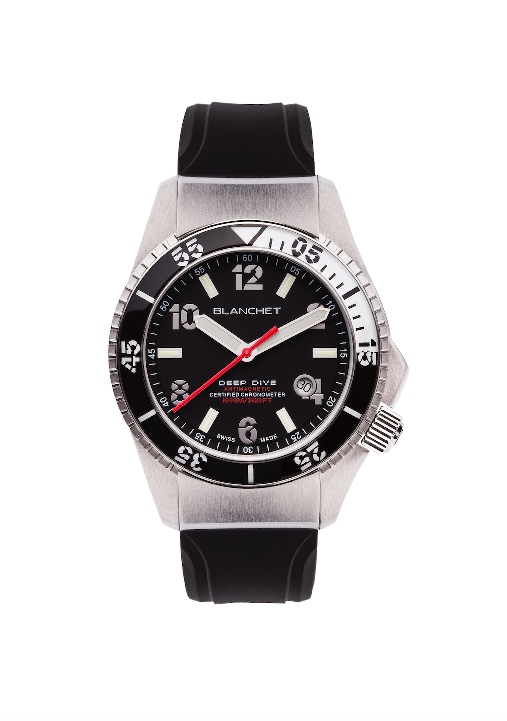 Deep Dive with COSC Stainless Steel - Black Arabic | Black Dial – Watch ...