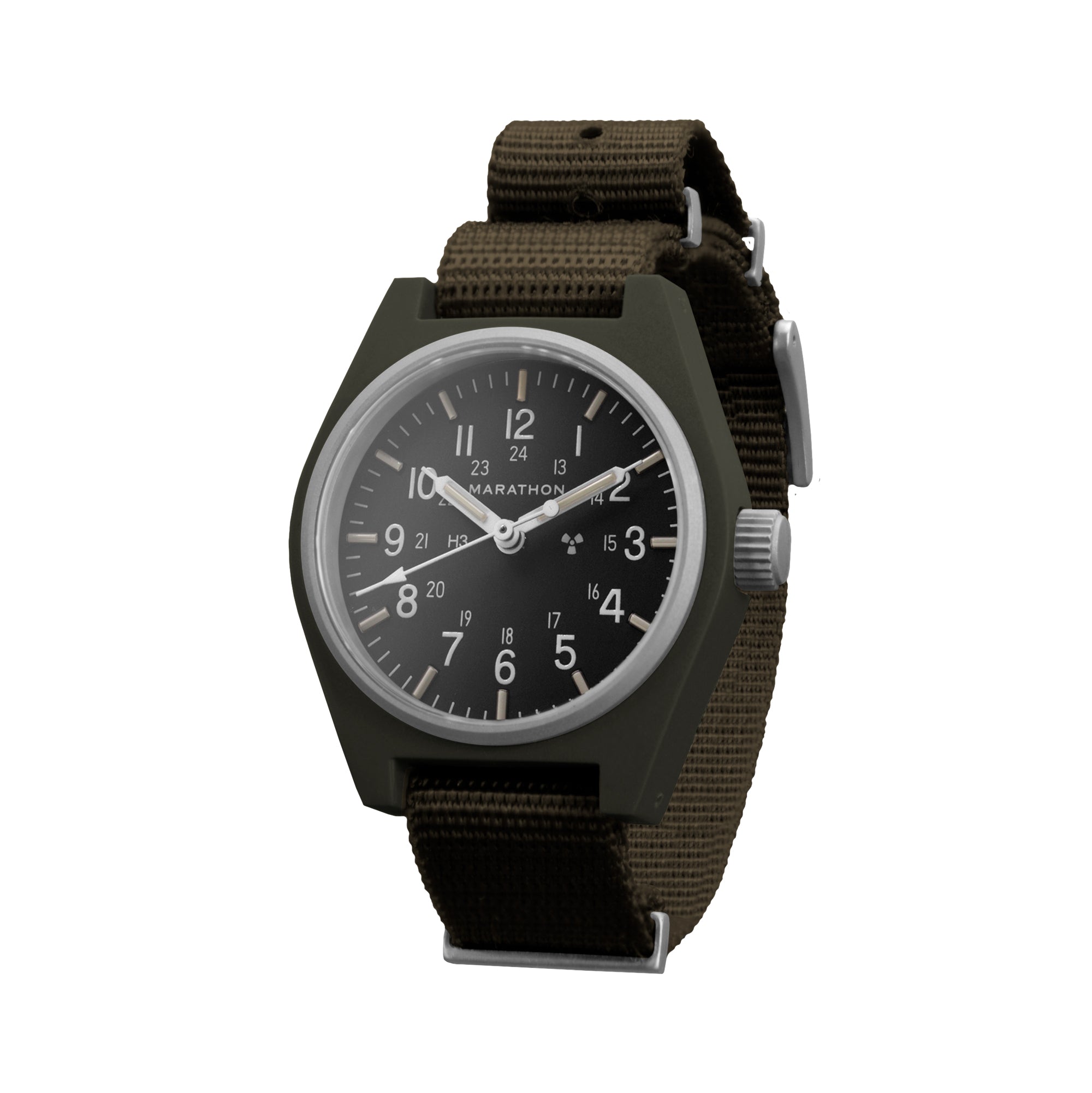 General Purpose Mechanical Black US Gov/Nylon | Matte Black Dial ...