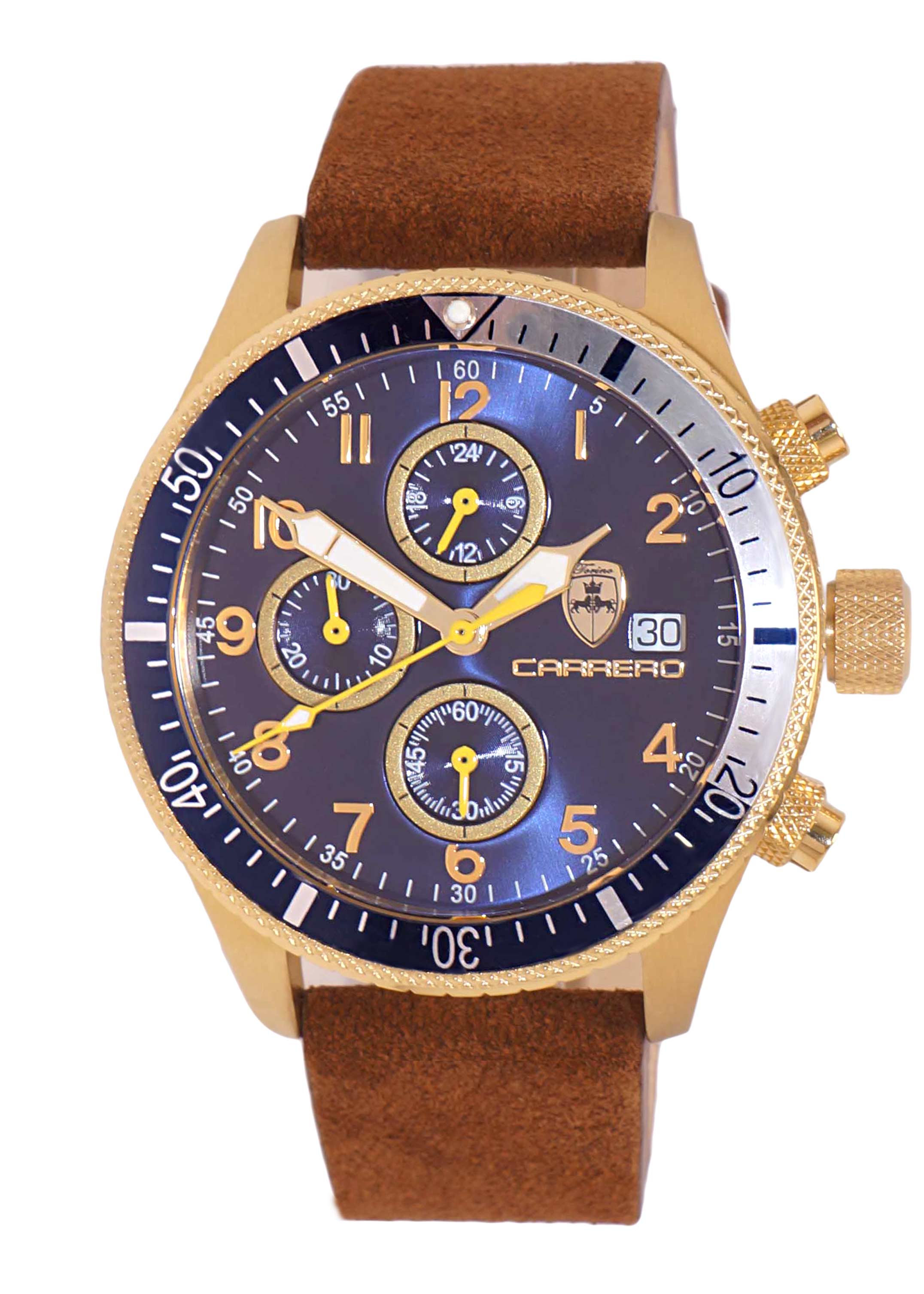 Laser Graph BLACK-SILVER-GOLD/ BROWN | Blue Dial Dial – Watch Gang