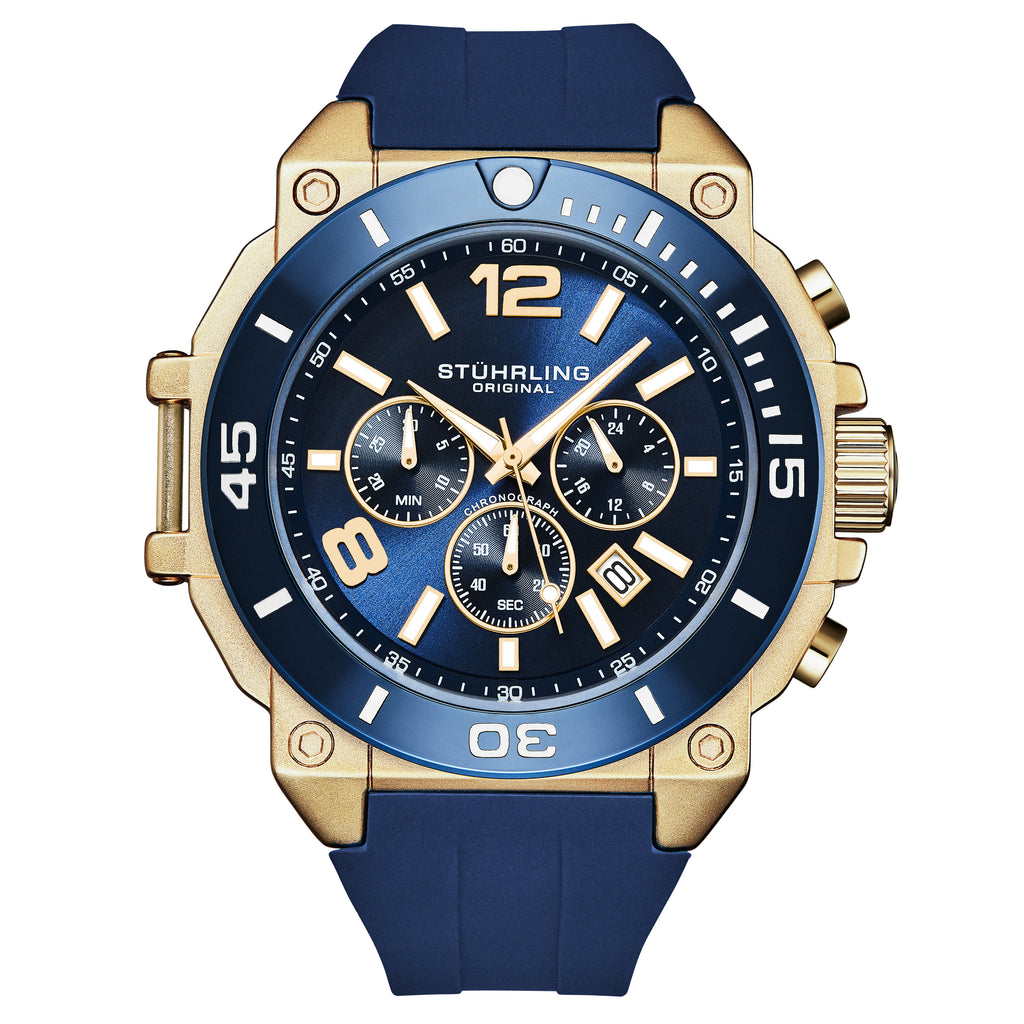 Spectra 50mm Japanese Quartz Chronograph Rose/Blue | Blue Dial – Watch Gang